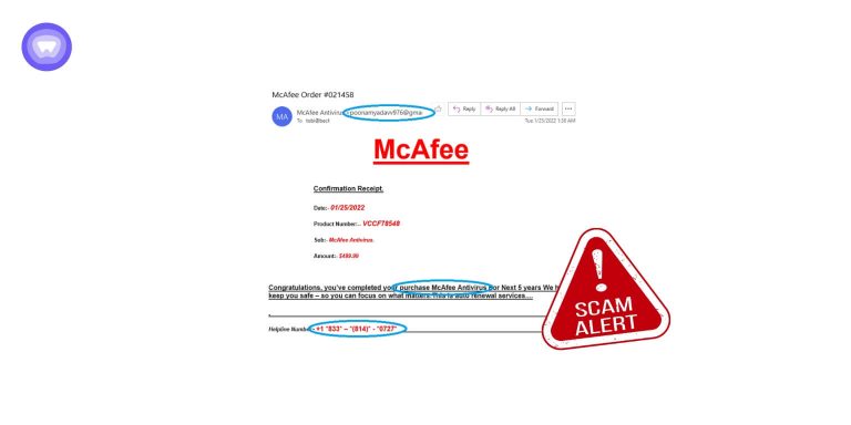 McAfee Scam Email - Did you receive an invoice from McAfee?